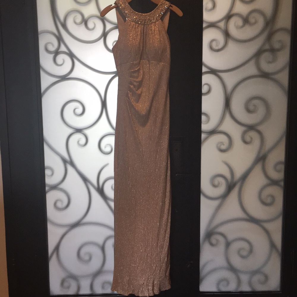 Champagne/Gold Cache Evening Dress - Gem
